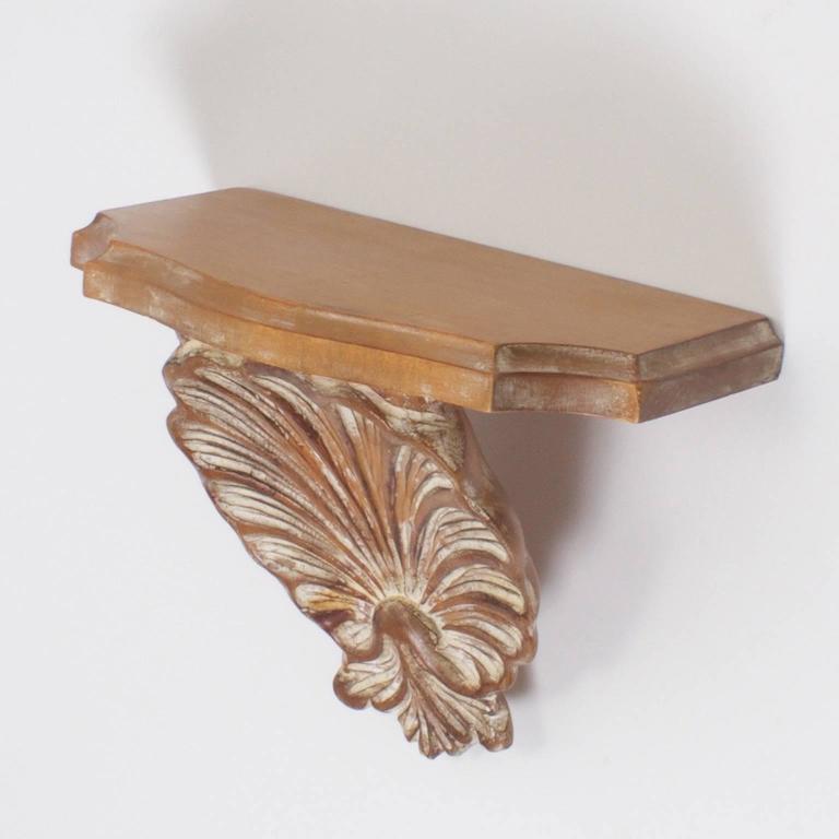 Carved Wood Seashell Brackets at 1stDibs