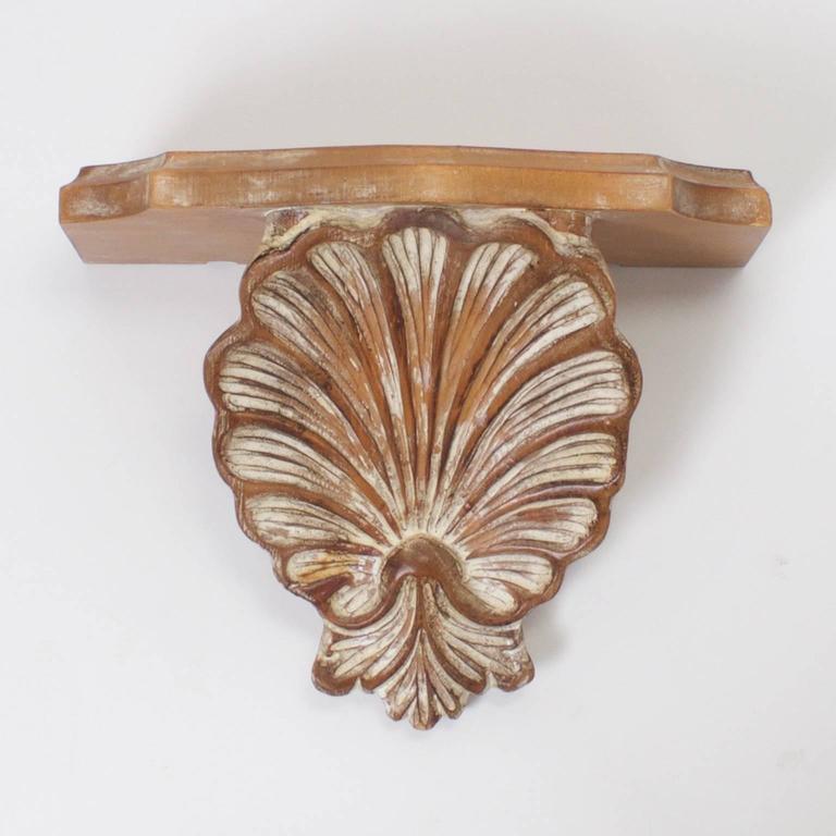 Carved Wood Seashell Brackets at 1stDibs
