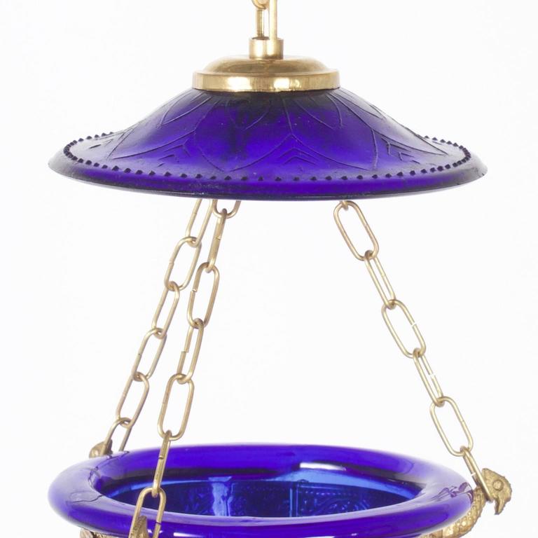 Anglo-Indian Blue Glass Bell Jar at 1stDibs