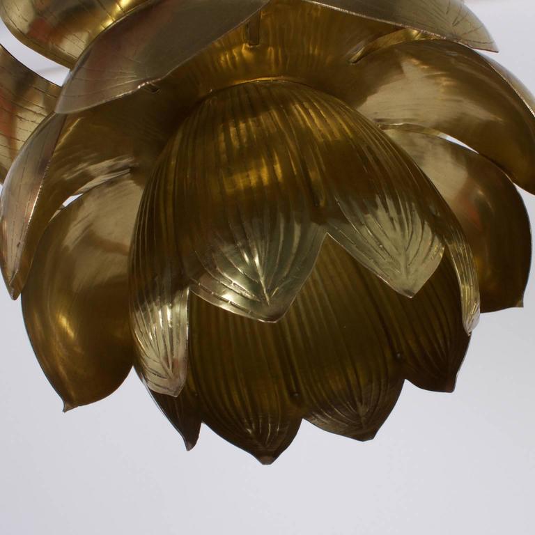 Three Brass Lotus Lights at 1stDibs