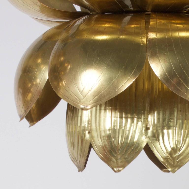 Three Brass Lotus Lights at 1stDibs