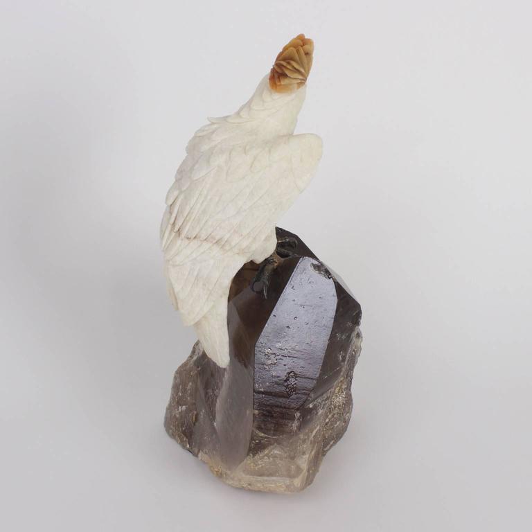 Amusing Carved Hardstone Quartz Cockatoo For Sale at 1stDibs | cockatoo ...