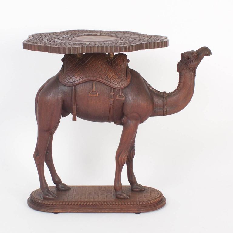 Antique Anglo Indian Carved Hardwood Camel Table at 1stDibs