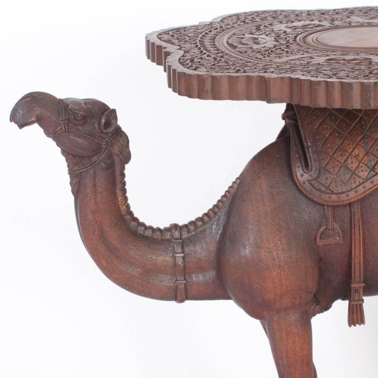 Antique Anglo Indian Carved Hardwood Camel Table at 1stDibs