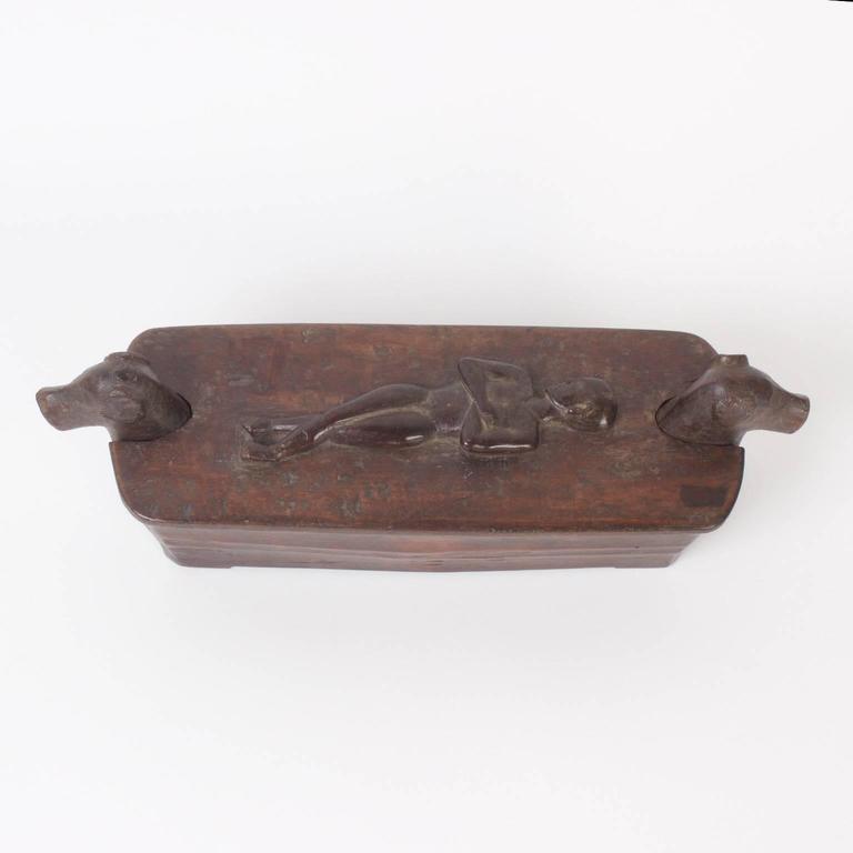 Intriguing Antique Carved Wood Lidded Priest's Box For Sale at 1stDibs ...
