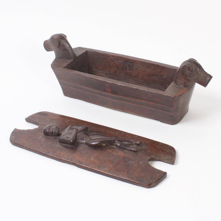 Intriguing Antique Carved Wood Lidded Priest's Box For Sale at 1stDibs ...