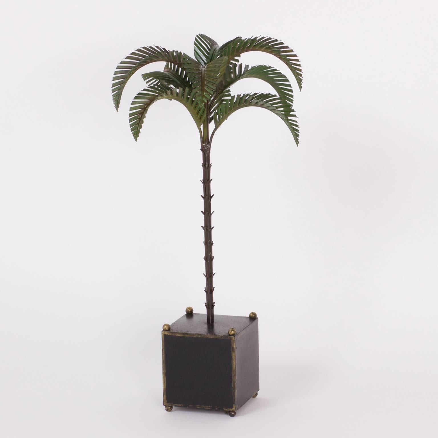 Chic Pair of Tole Palm Trees at 1stDibs