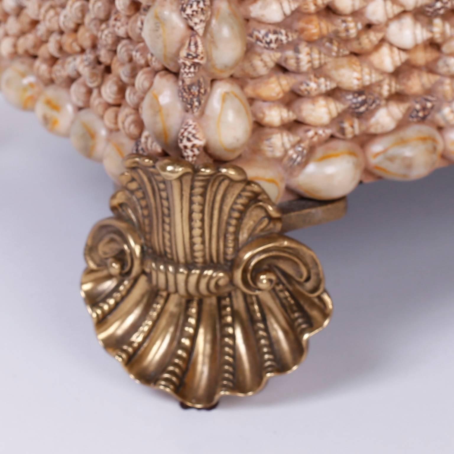 Mid-Century Seashell Encrusted Lidded Box at 1stDibs