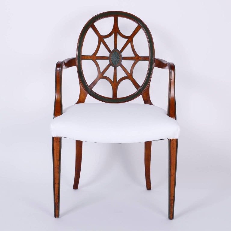 Set of 12 Mahogany Spider Back Dining Chairs at 1stDibs