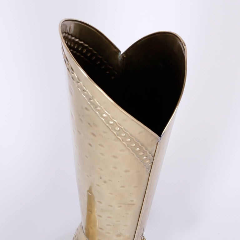 Mid-Century Modern Hand-Hammered Brass Boot Umbrella Stand For Sale at ...