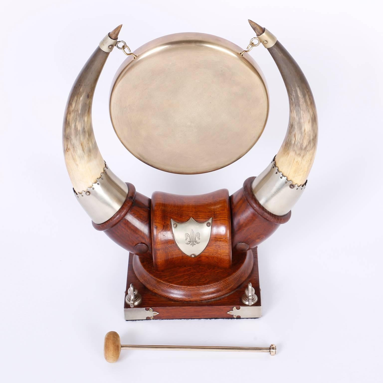 Antique Scottish Brass Gong and Mallet at 1stDibs | antique gong mallet ...