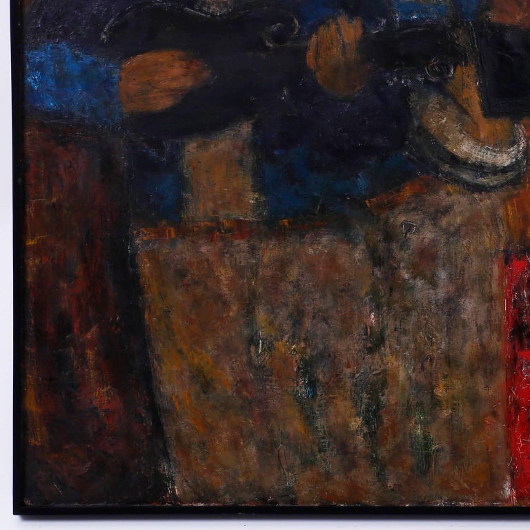 Mid-Century Impressionist Acrylic Painting on Canvas of Musicians For ...