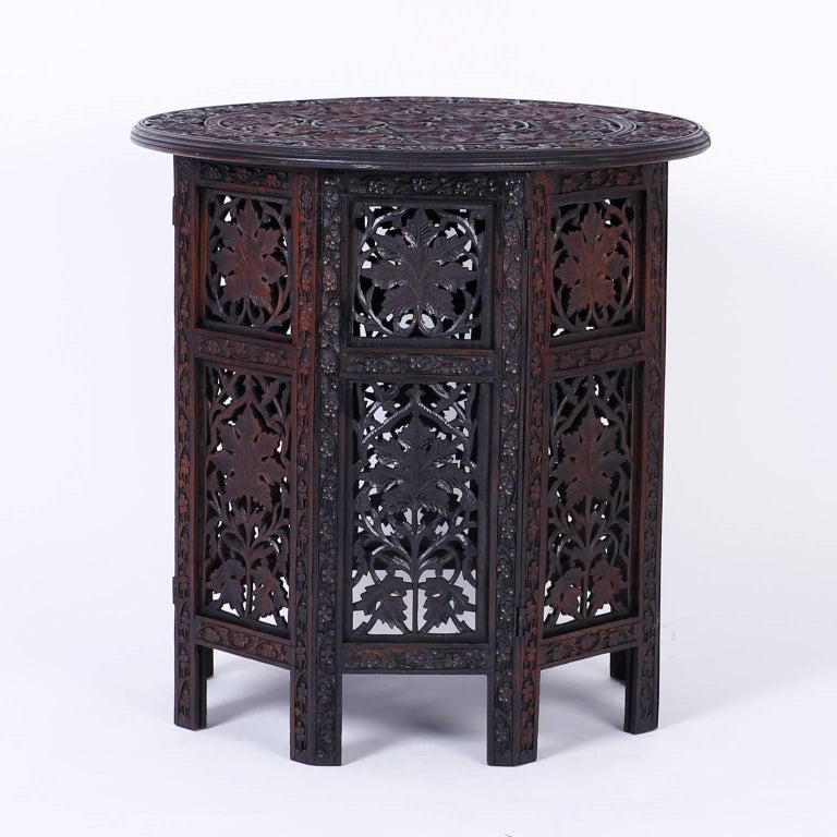 Pair of Carved Anglo Indian End Tables or Stands at 1stDibs