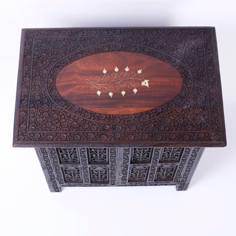 Anglo Indian Table with a Two-Door Cabinet at 1stDibs