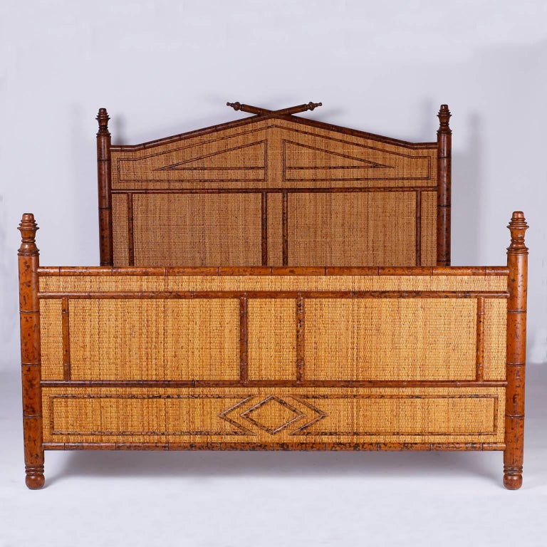 British Colonial Style Queen Size Bed Frame at 1stDibs