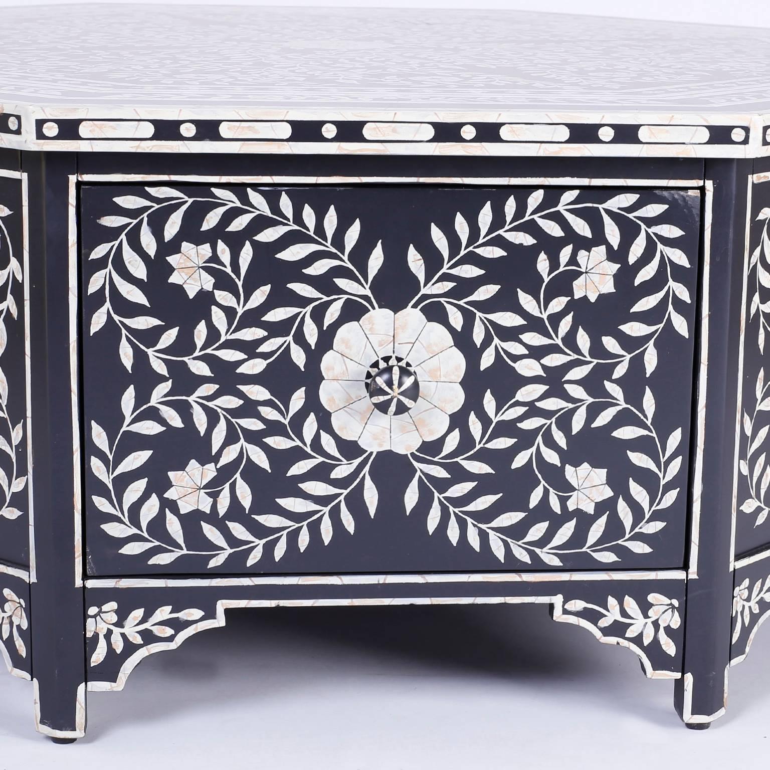 Chic Syrian Style Faux Inlay Coffee Table at 1stDibs | syrian coffee table
