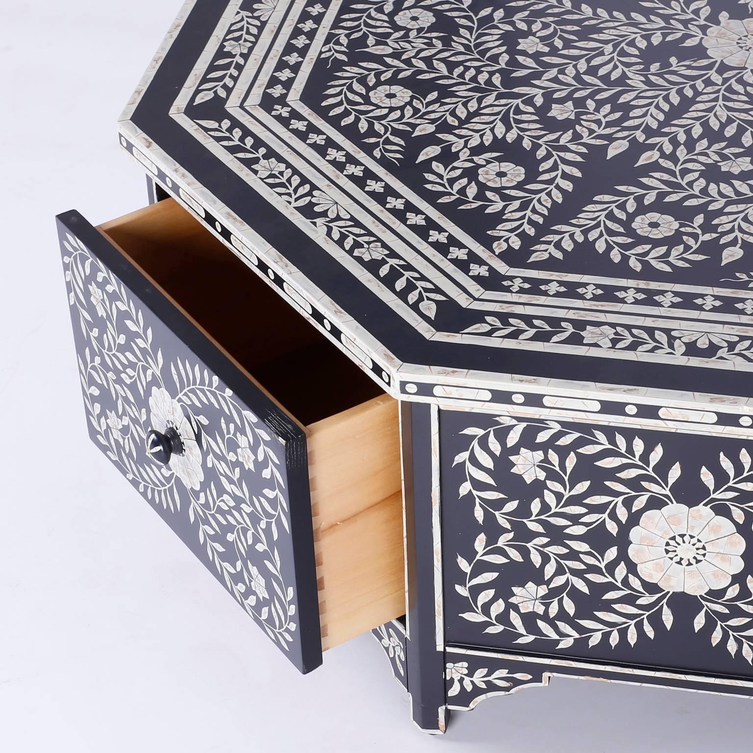 Chic Syrian Style Faux Inlay Coffee Table at 1stDibs | syrian coffee table