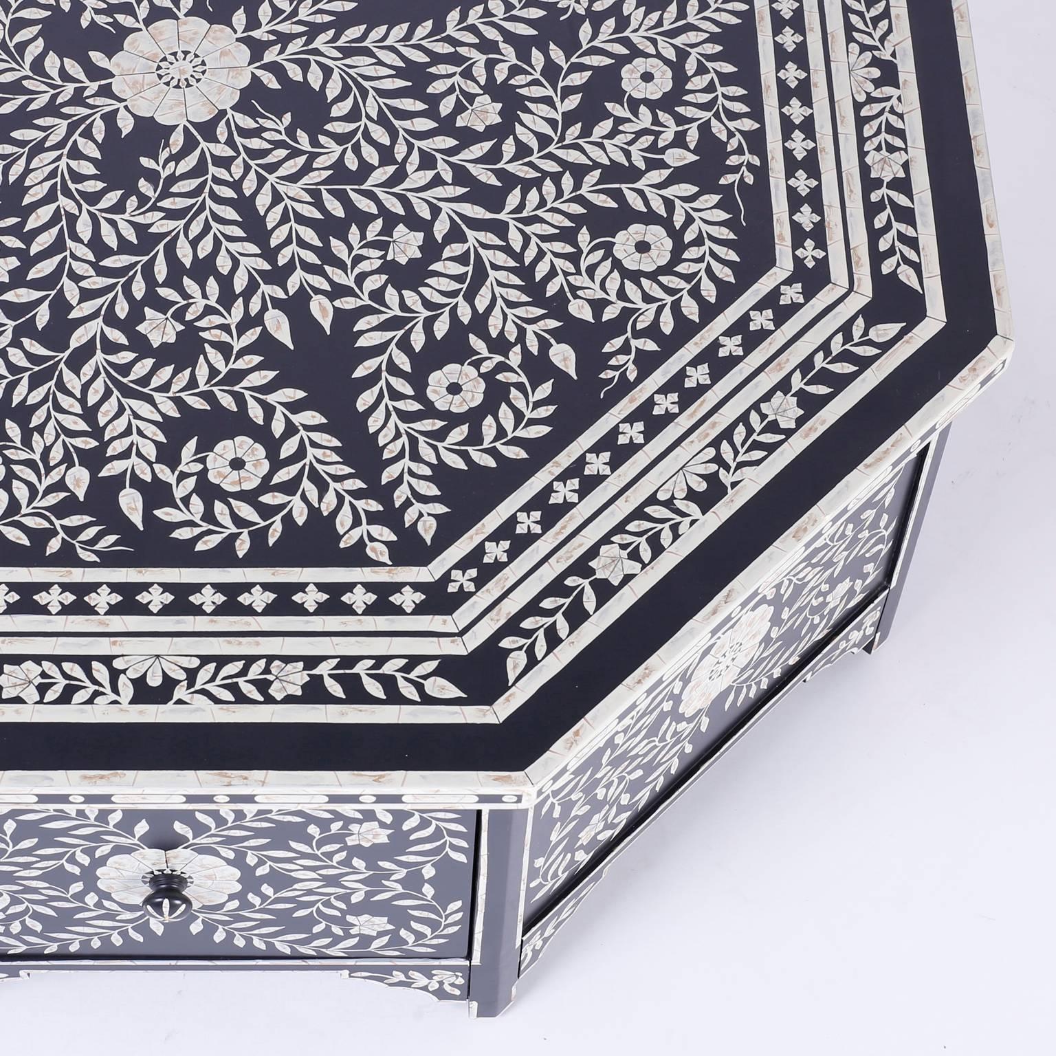 Chic Syrian Style Faux Inlay Coffee Table at 1stDibs | syrian coffee table