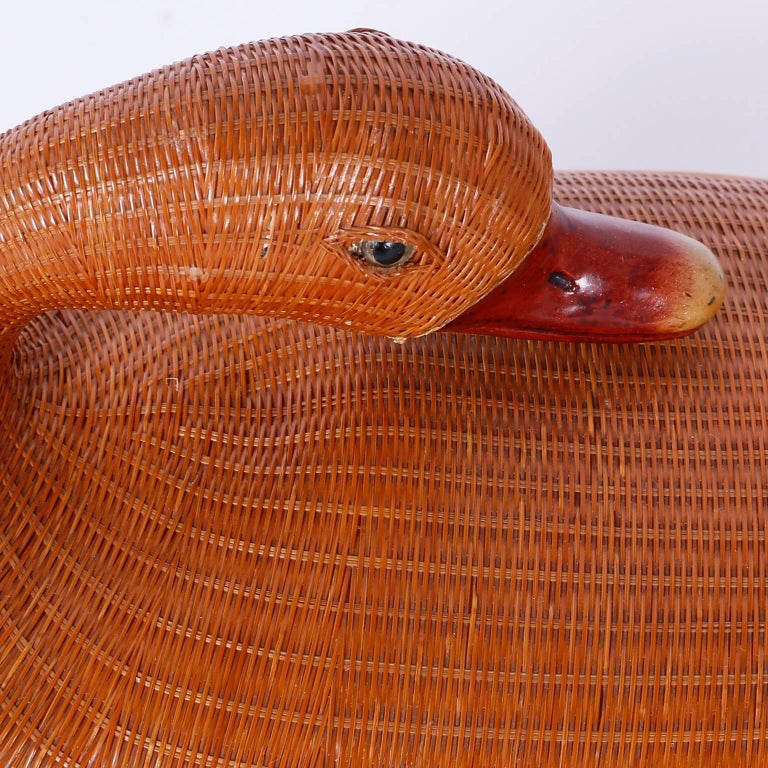 Wicker Duck Box at 1stDibs | vintage duck basket