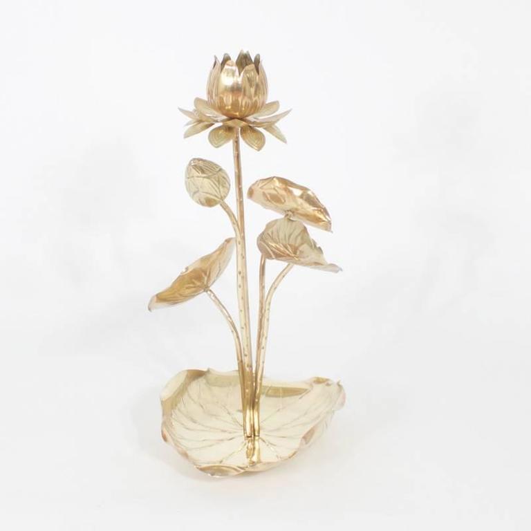 Brass Lotus Table Sculpture, Possible Pair at 1stdibs