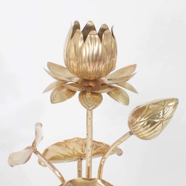 Brass Lotus Table Sculpture, Possible Pair at 1stdibs