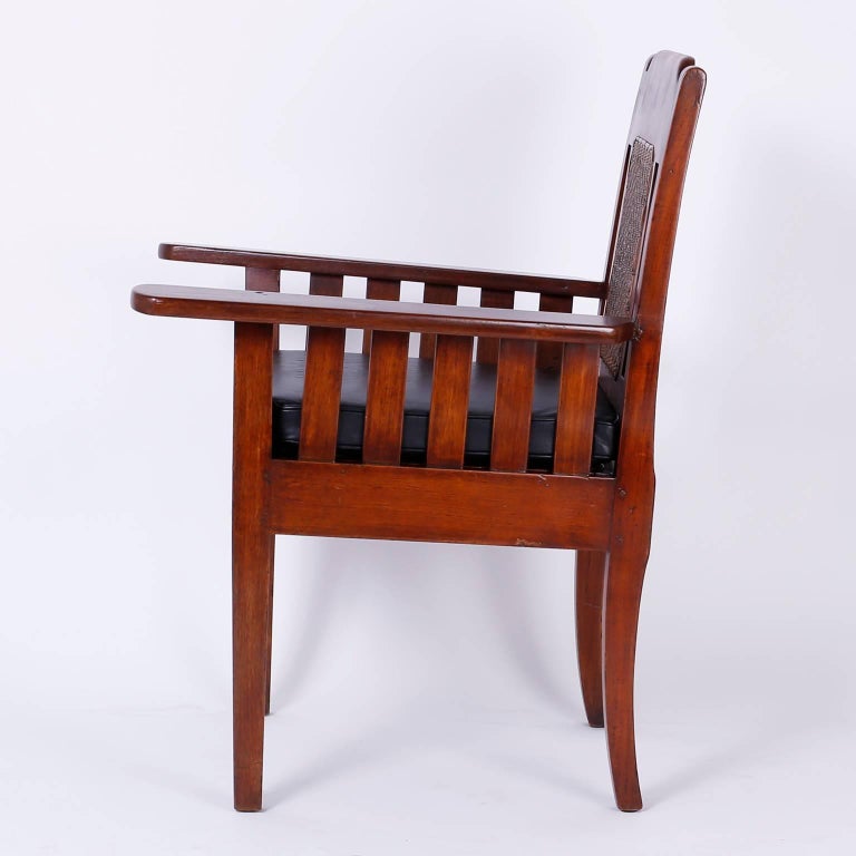 Pair of Antique British Colonial Armchairs at 1stDibs