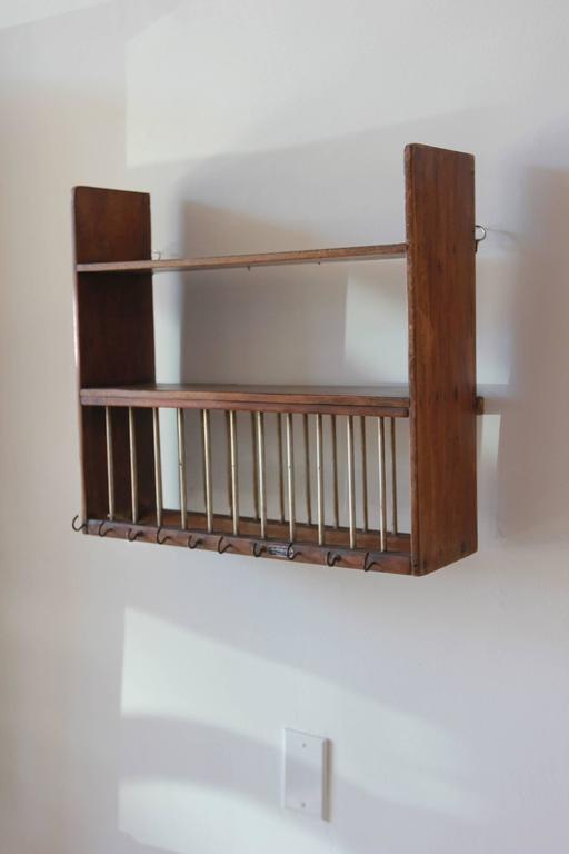 Rustic Wall Hanging Dish Rack at 1stDibs