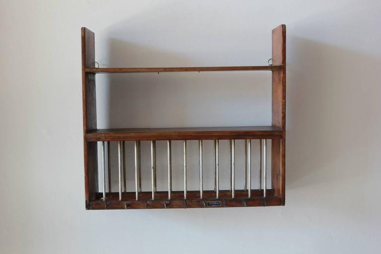 Rustic Wall Hanging Dish Rack at 1stDibs