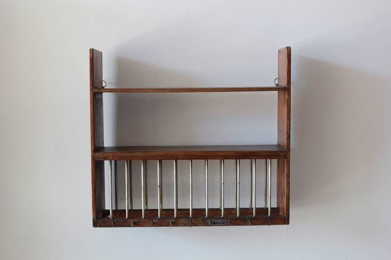 Rustic Wall Hanging Dish Rack at 1stDibs