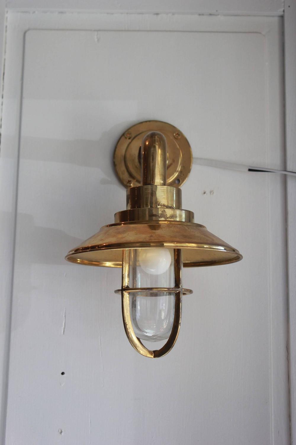 Vintage Nautical Brass Bulkhead Sconce For Sale at 1stdibs