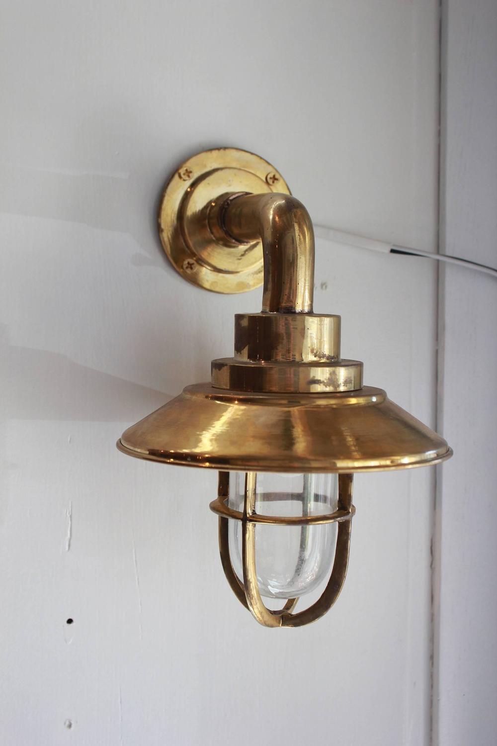 Vintage Nautical Brass Bulkhead Sconce For Sale at 1stdibs