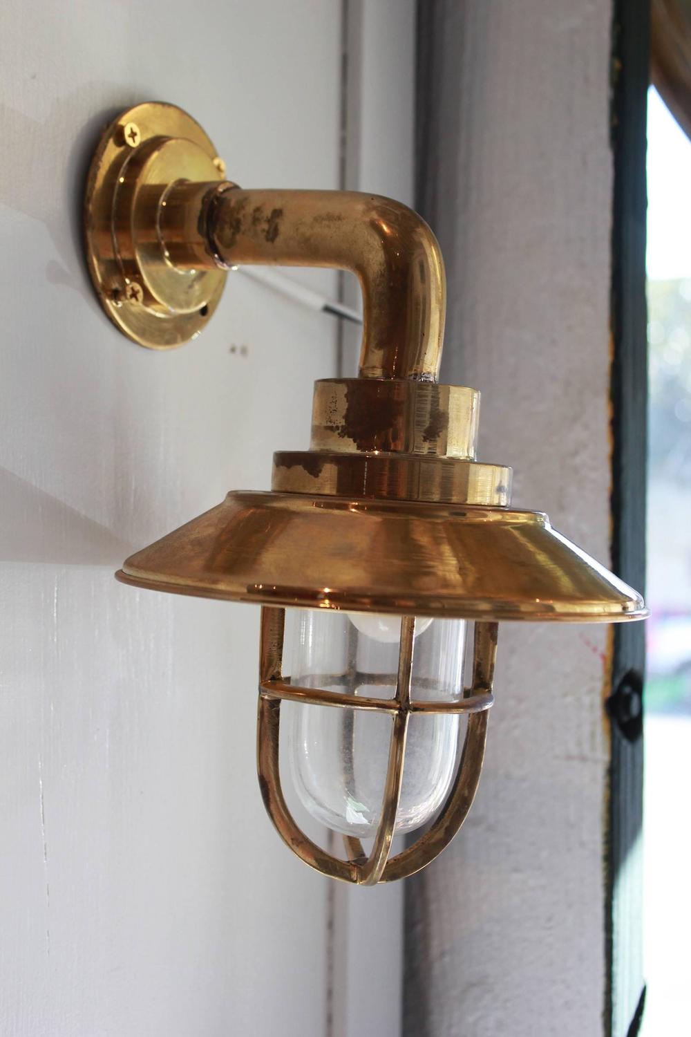 Vintage Nautical Brass Bulkhead Sconce For Sale at 1stdibs