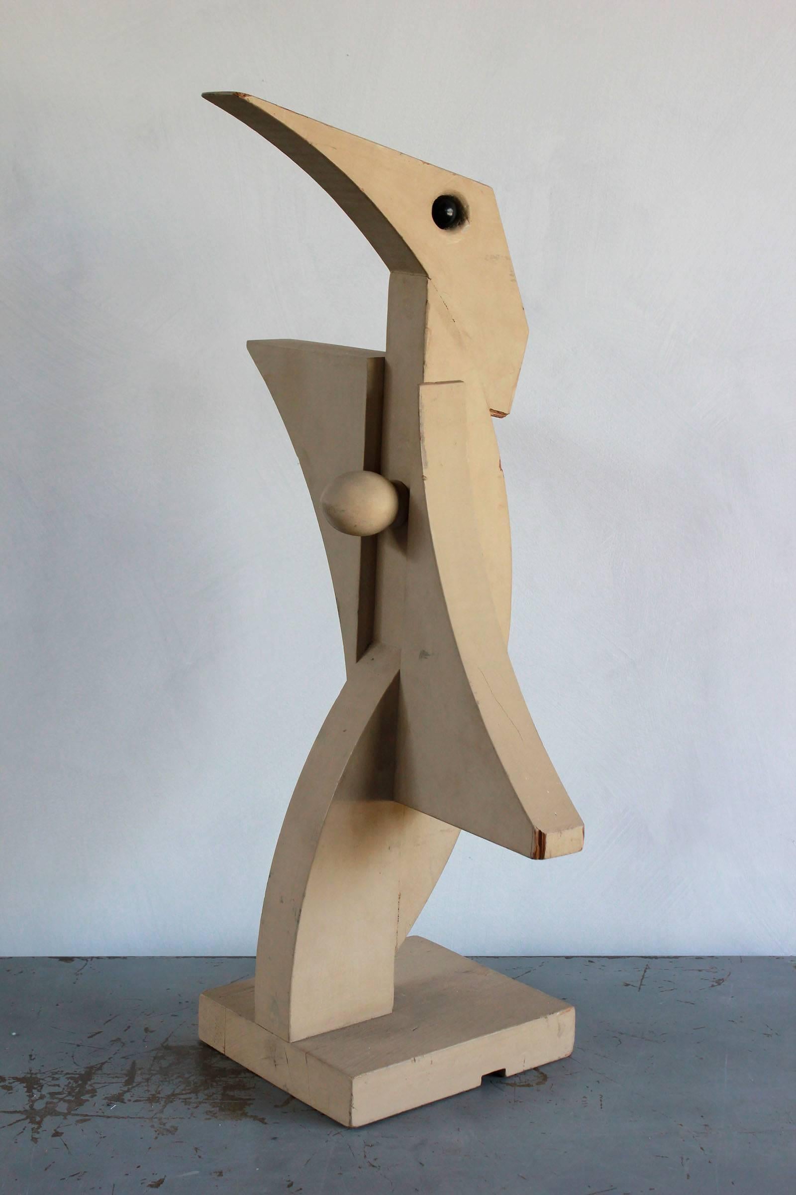 Painted Wooden Cubist Bird Sculpture at 1stDibs | bird sculpture wood ...