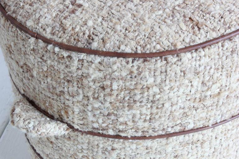 Nickey Kehoe Collection Small Round Hassock Upholstered in Boucle ...