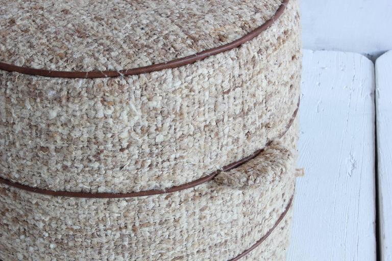 Nickey Kehoe Collection Small Round Hassock Upholstered in Boucle ...