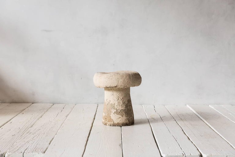 French Plaster White Stool at 1stDibs