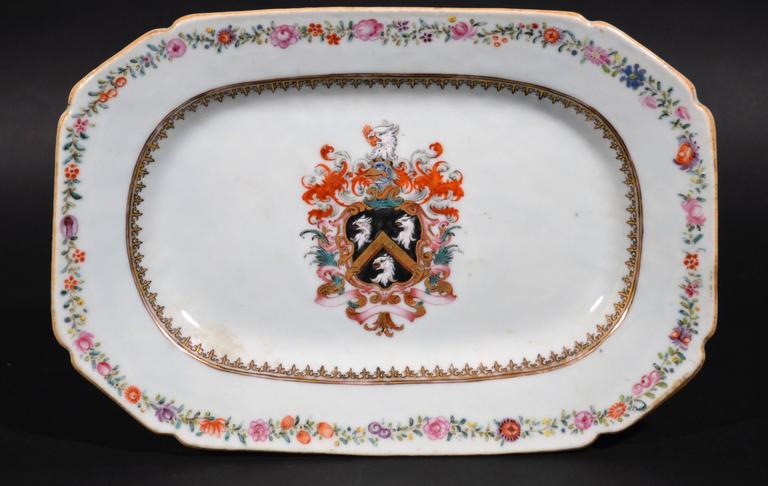 Chinese Export Porcelain Armorial Dish with the Coat of Arms of Skinner ...