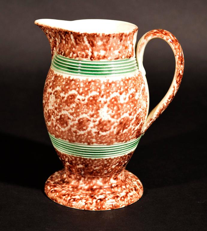 Creamware Whieldon-Type Tortoiseshell Jug with Green Banding For Sale ...