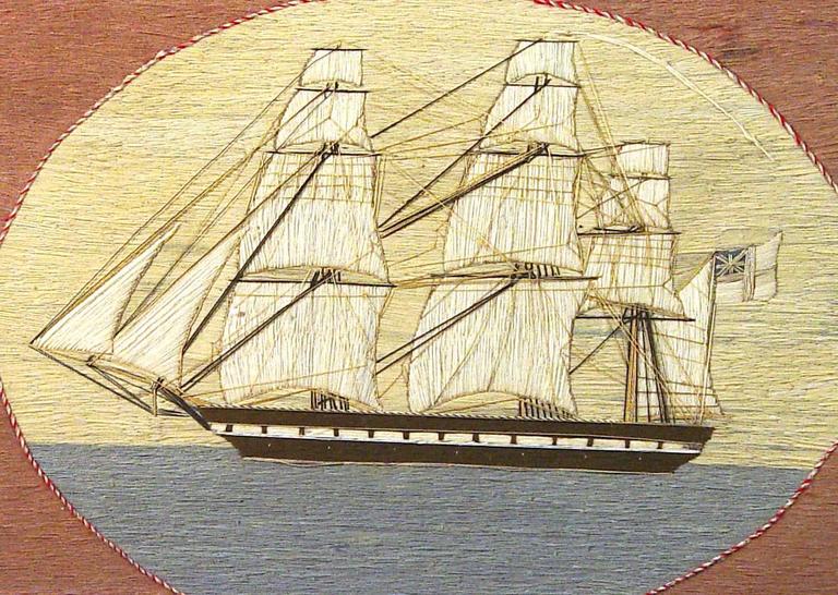 British Sailor's Woolwork Woolie Picture of a Ship at 1stDibs | woolie ...