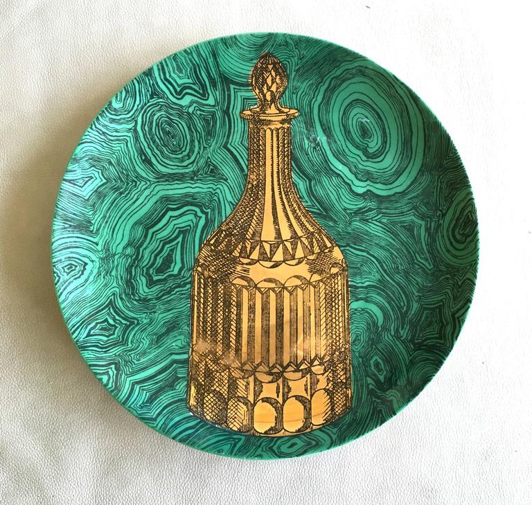 Piero Fornasetti Stoviglie Pattern Malachite Large Porcelain Plates at ...