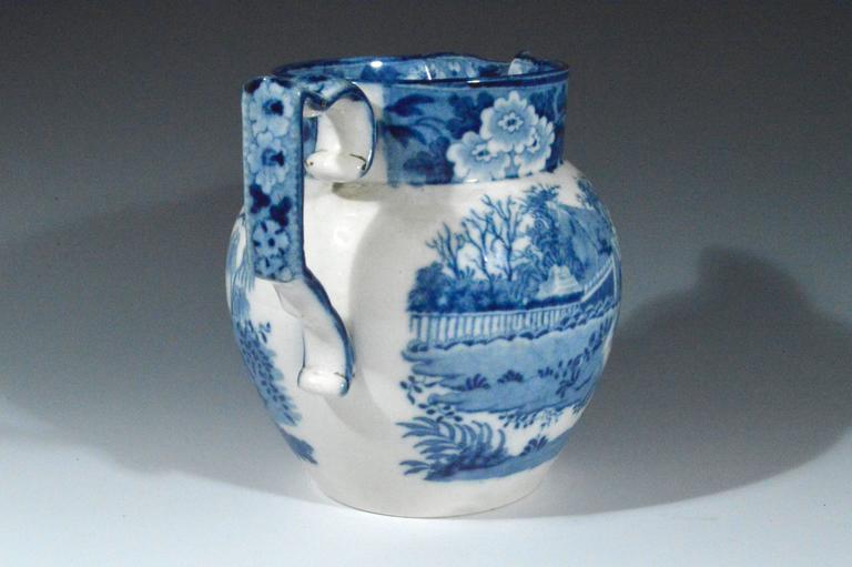 Staffordshire Blue and White Printed Jug of Grazing Rabbits, circa 1820 ...