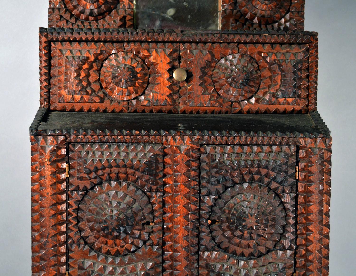 Folk Art American Tramp Art Cabinet, Burlington, Vermont For Sale at ...