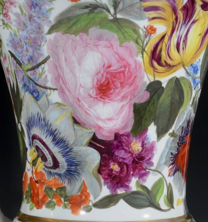 Pair of Derby Botanical Porcelain Vases, Decoration Attributed to ...
