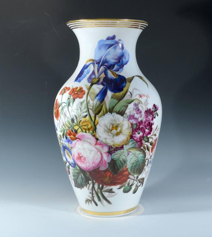 French Paris Porcelain Botanical Vases, Mid-19th Century For Sale at ...