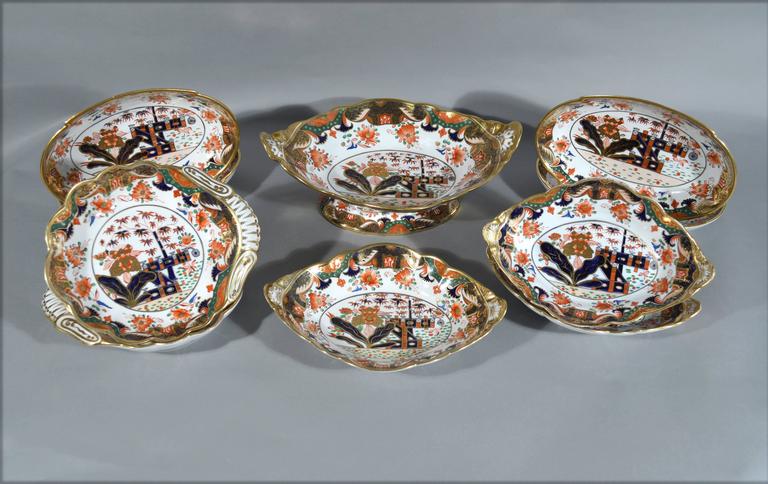 Spode 967 Pattern Porcelain Dessert Service, Twenty Two Pieces, circa ...