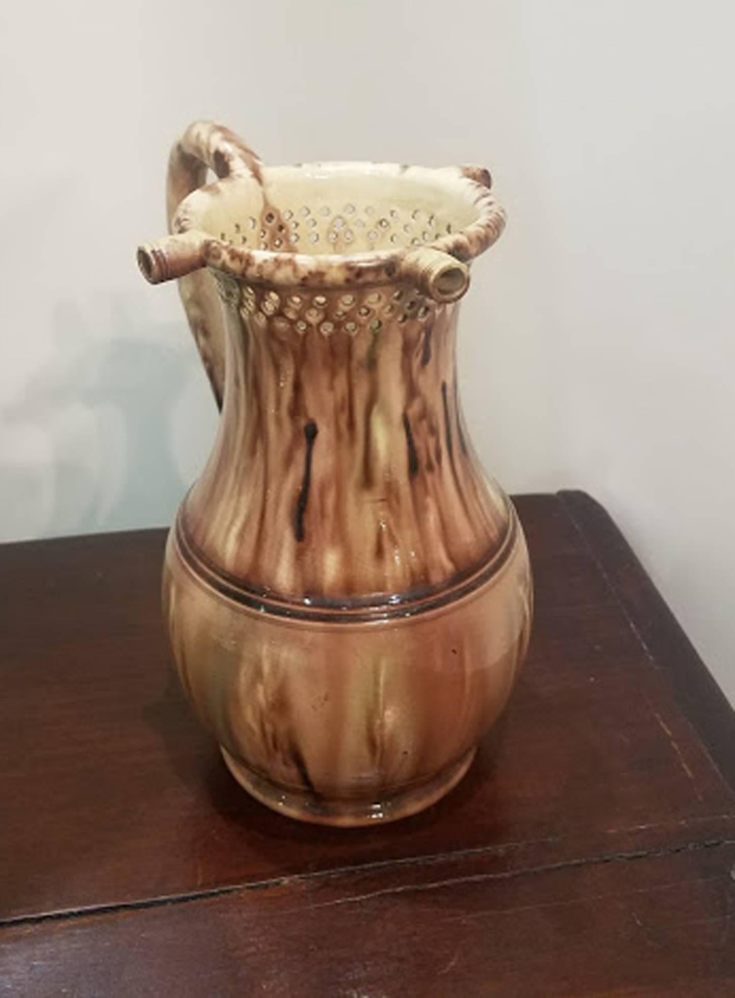 Whieldon-Type Lead-Glazed Tortoiseshell Large Puzzle Jug, circa 1765 ...