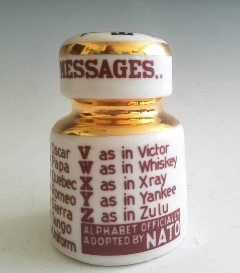 Piero Fornasetti Nato Call Letters Paperweight, 1950s at 1stDibs