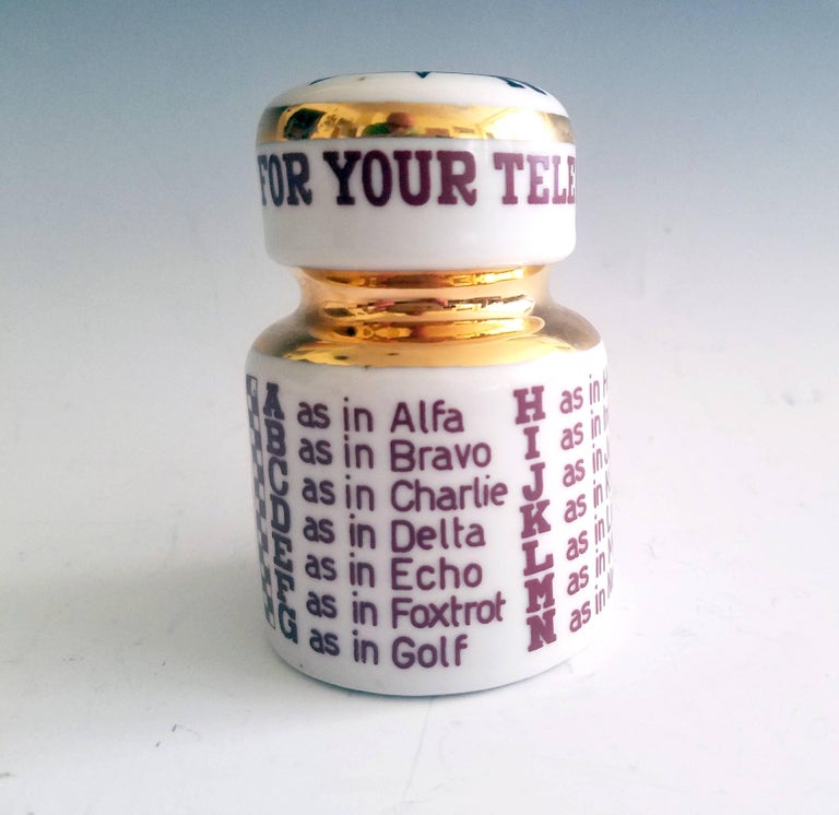 Piero Fornasetti Nato Call Letters Paperweight, 1950s at 1stDibs