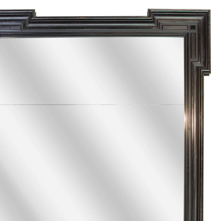 Newly Ebonized Mahogany Mirror with Distressed Glass For Sale at 1stDibs