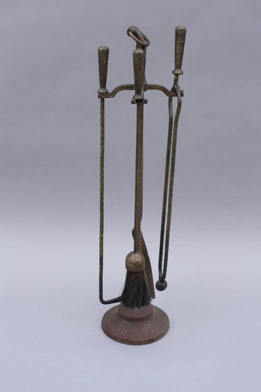1920s Cast Iron Hammered Fire Tool Set at 1stDibs | 1920s tools
